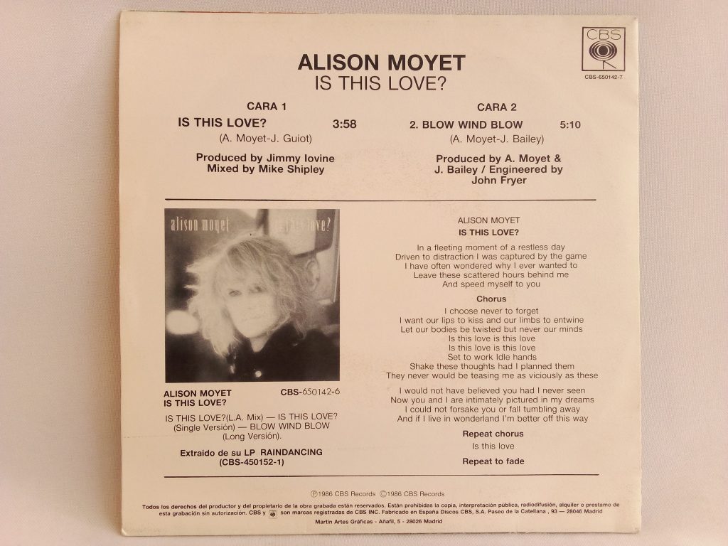 Vinilos en Oferta |Alison Moyet: Is This Love? | Tienda de vinilos ...