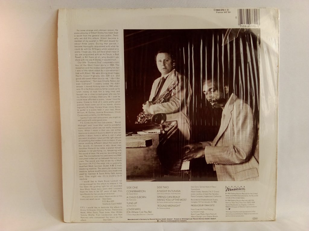 Vinilos de Jazz | Stan Getz & Albert Dailey: Poetry | Tienda de vinilos ...