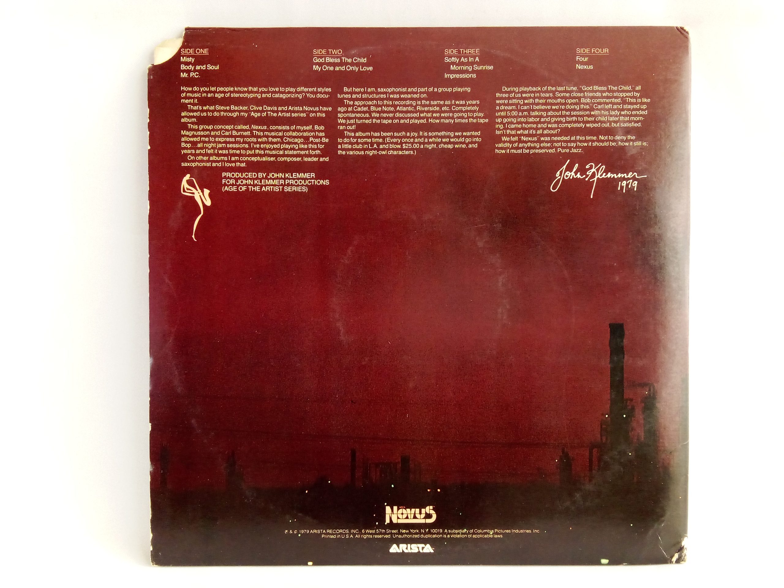 Vinilos de Jazz en Chile | John Klemmer, Carl Burnett, Bob Magnusson ...